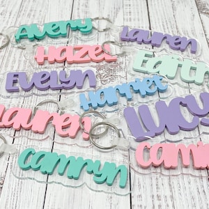 Kids Backpack Name Tags - Back to School, Personalized Keychain ...