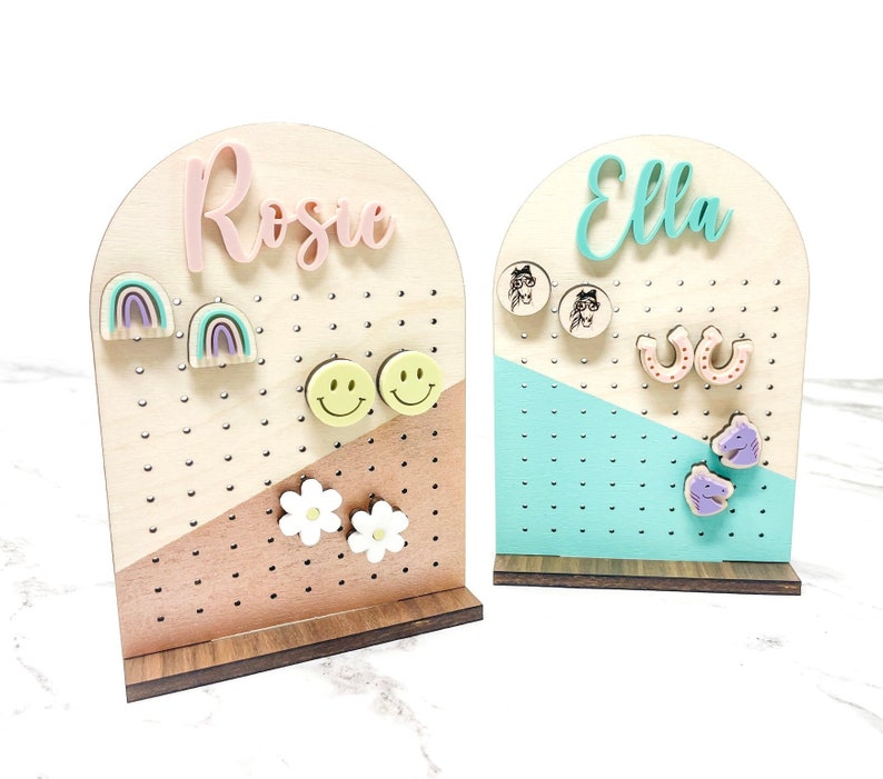 Personalized Earring Display Stand Wooden Earring Holder - Etsy