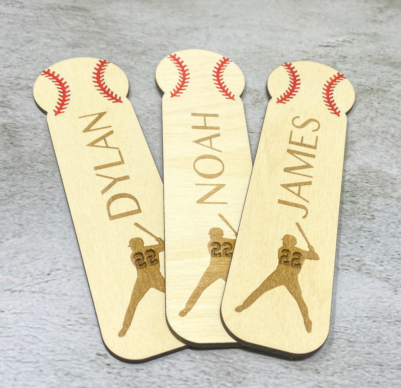 Personalized Wooden Baseball Bookmark - Etsy
