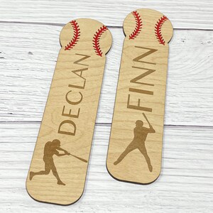 Personalized Wooden Baseball Bookmark - Etsy