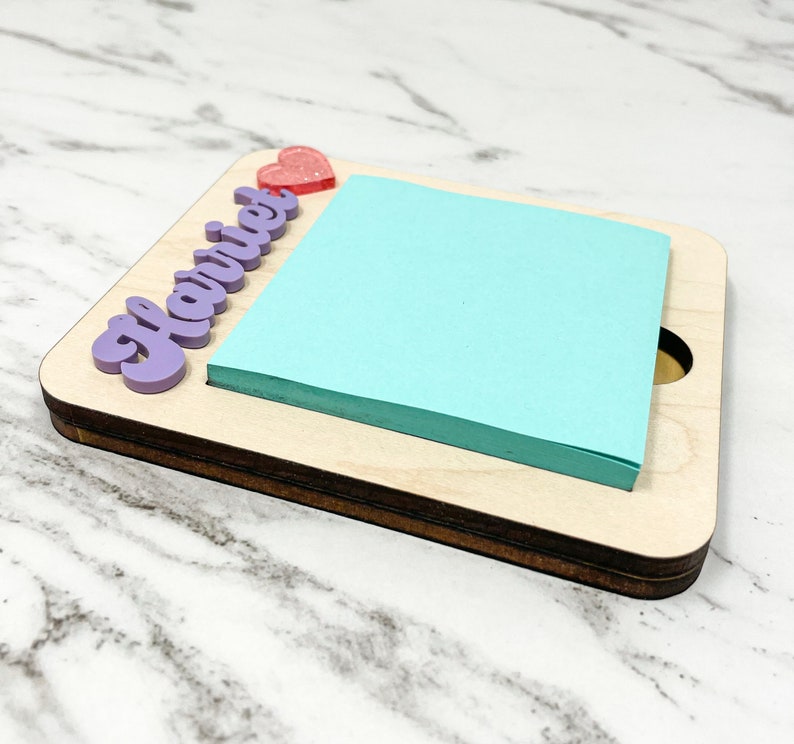 Personalized Sticky Note Holder - Post It Note Holder L Personalized ...