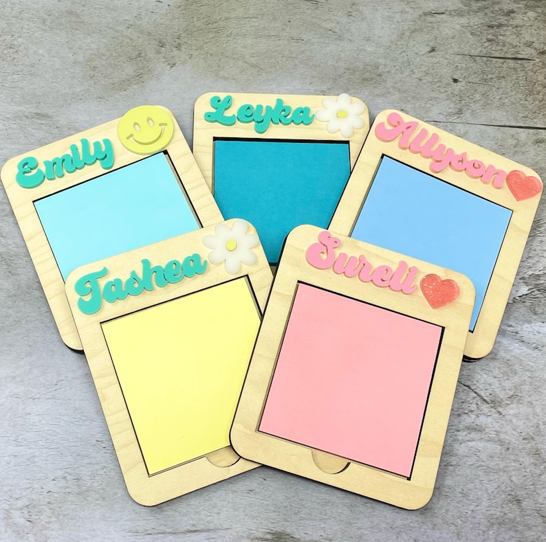 Personalized Sticky Note Holder - Post It Note Holder L Personalized ...