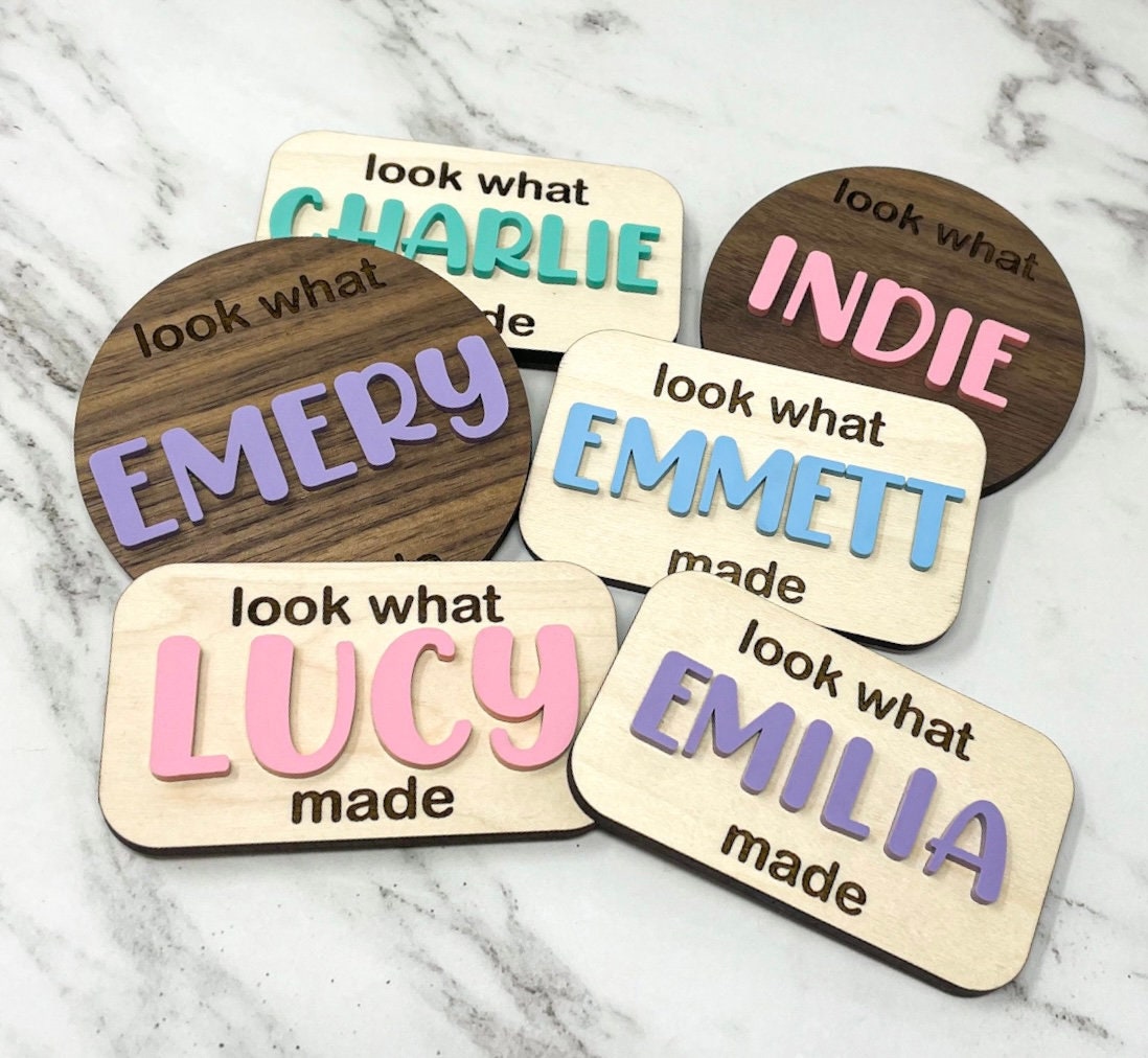 Personalized Kids Name Magnets, Look What I Made, Kids Artwork Display ...