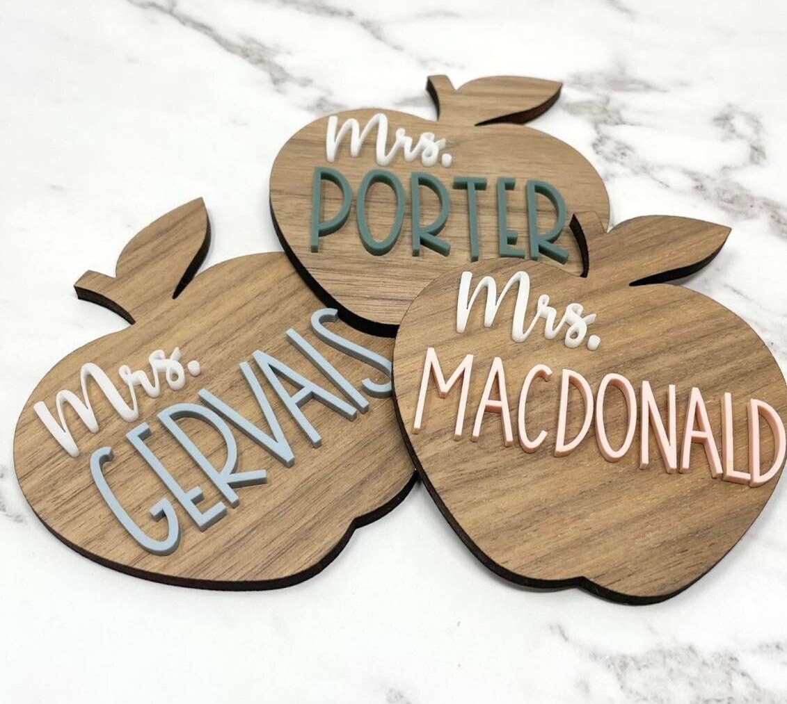 Personalized Teacher Apple Magnet Teacher Gift End of Year - Etsy Canada
