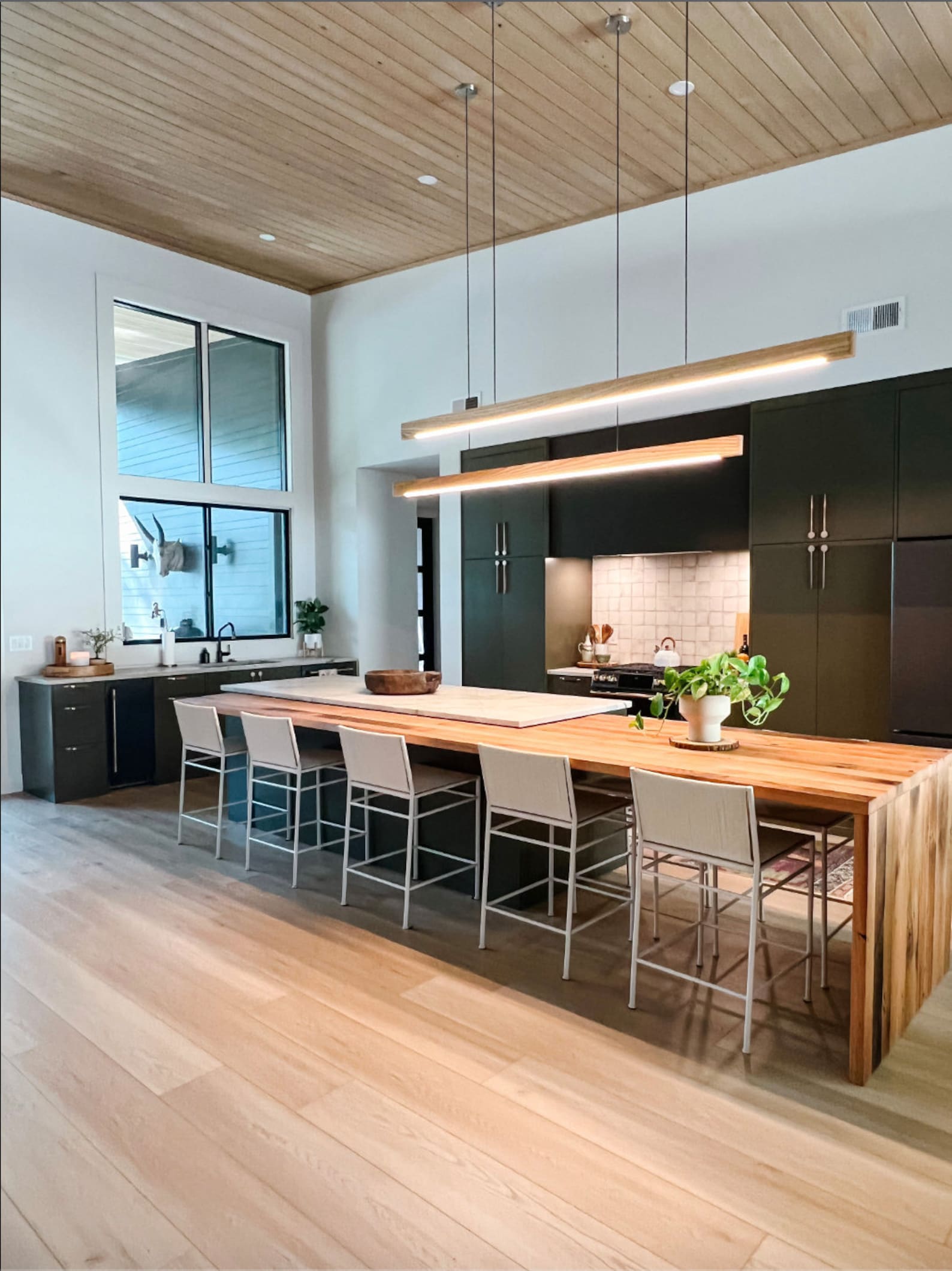 Atta Alpine Linear Suspension Chandelier | Solid Wood Lighting ...