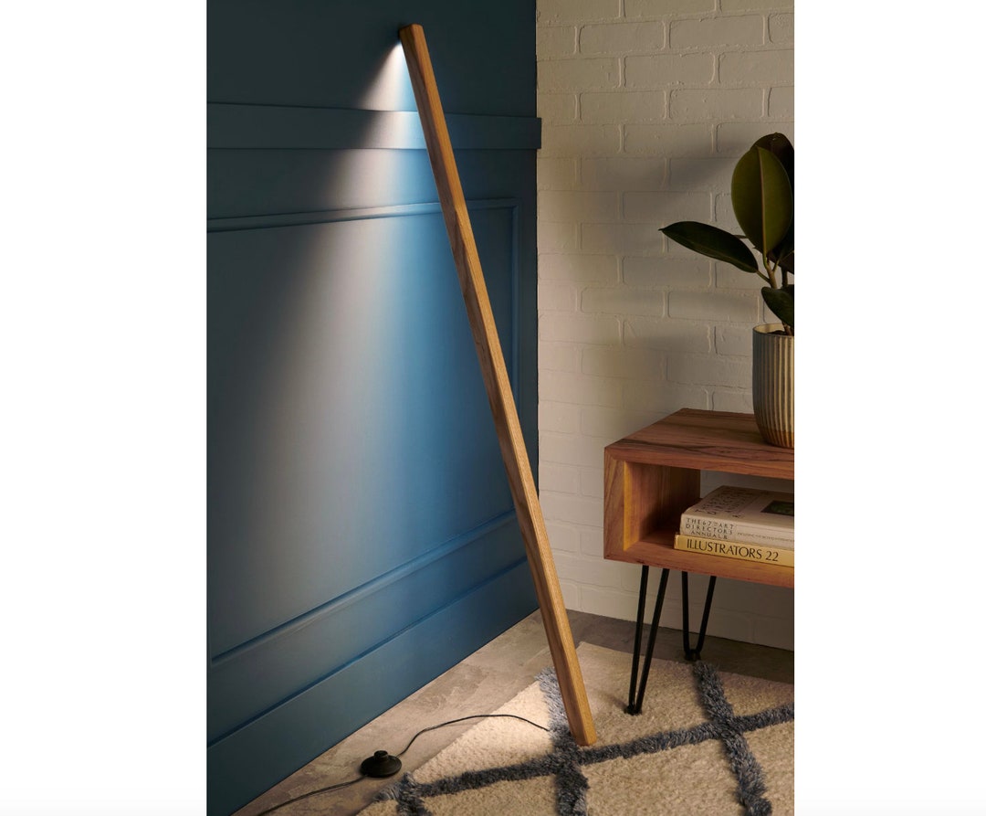 Lean to Floor Lamp | Wood LED Light | Minimalist Lighting | Modern ...