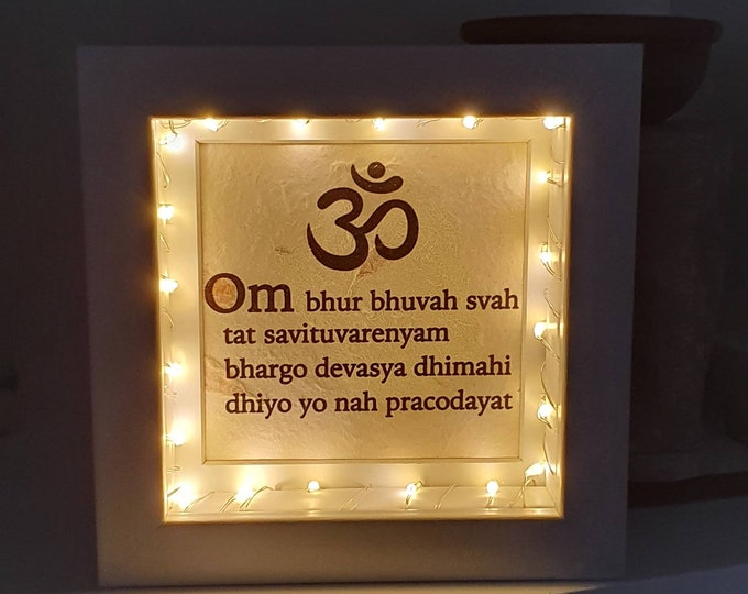 Gayatri Mantra Light up Box Frame. Avaiable in Gujarati. Home Decor ...
