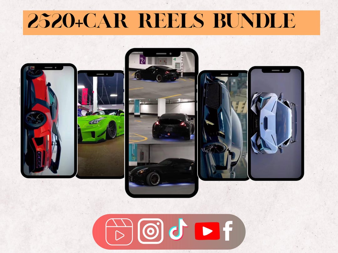 CAR REELS BUNDLE – 2520 Viral Faceless Car Reels for Instagram, Tiktok ...