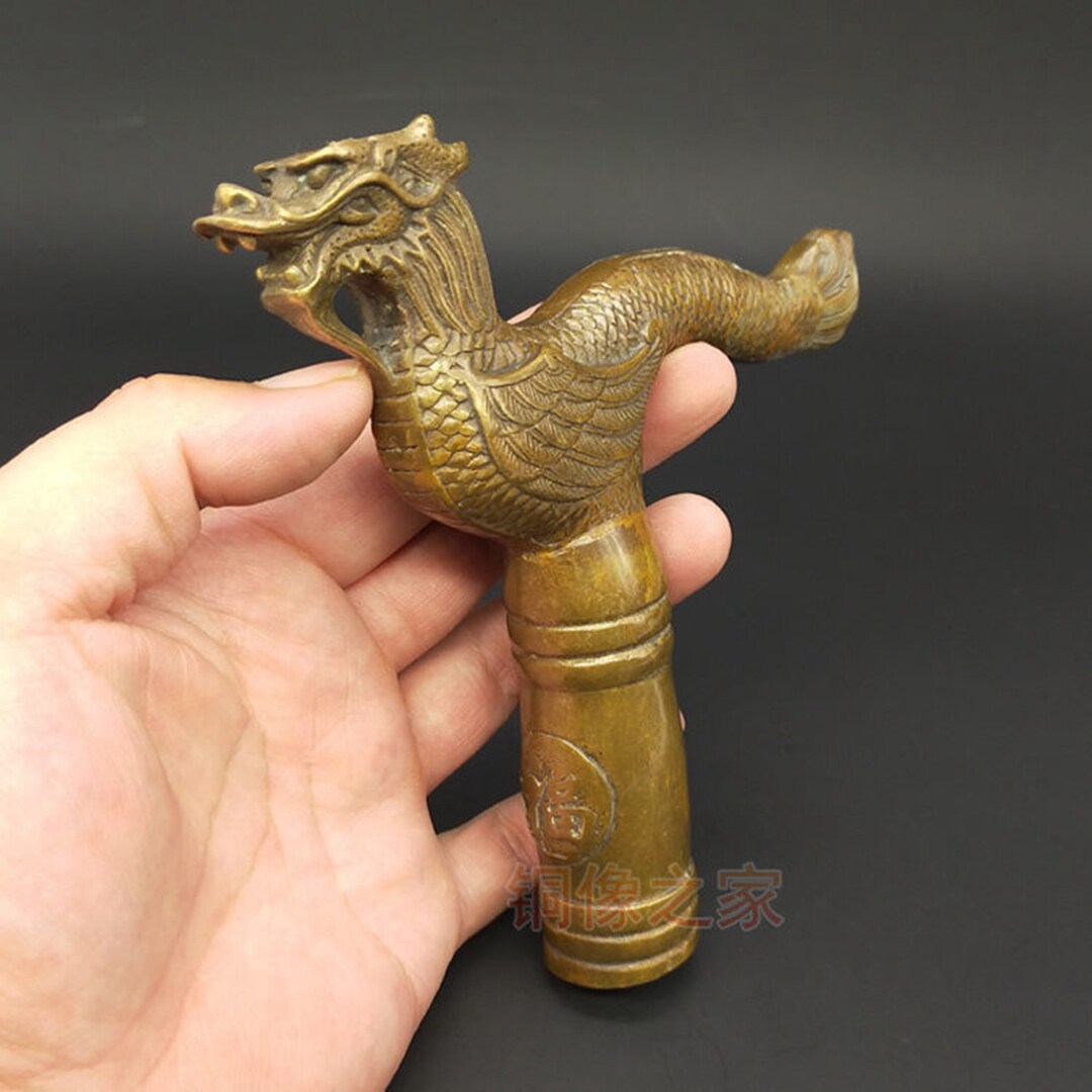 Brass Hand-carved Dragon Head Cane, a Gift for the Elderly - Etsy