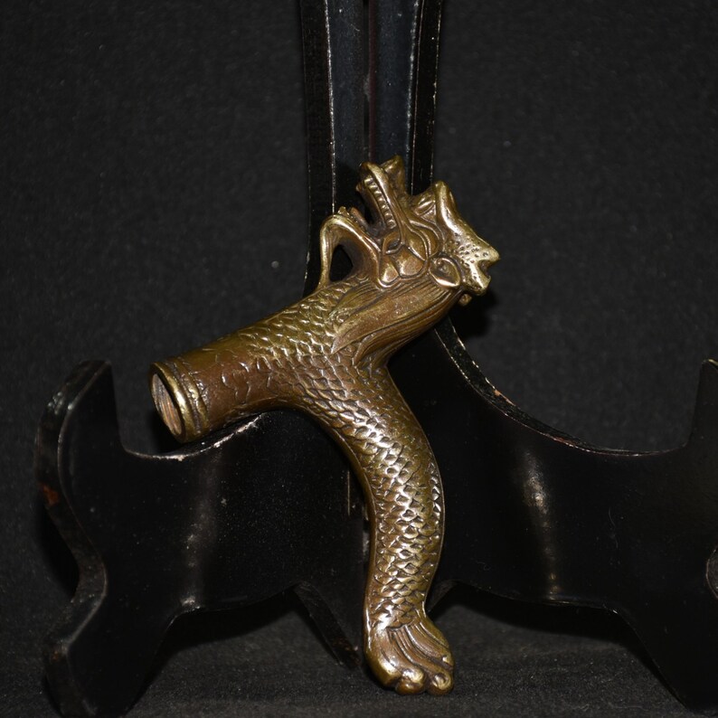 Brass Hand-carved Dragon Head Cane Head a Gift for the - Etsy