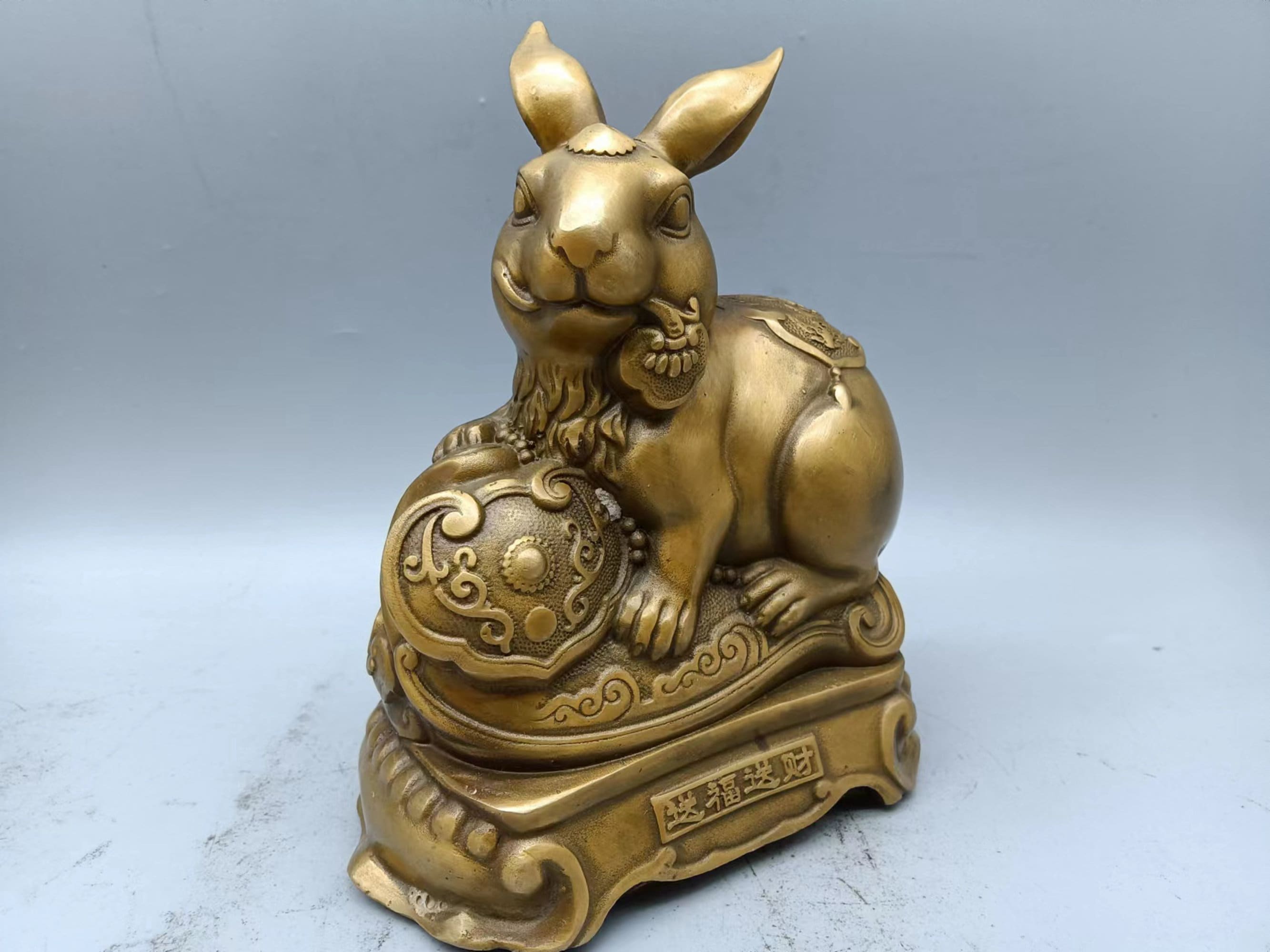 Antique Brass Carved Rabbit Statue, Home Decor - Etsy