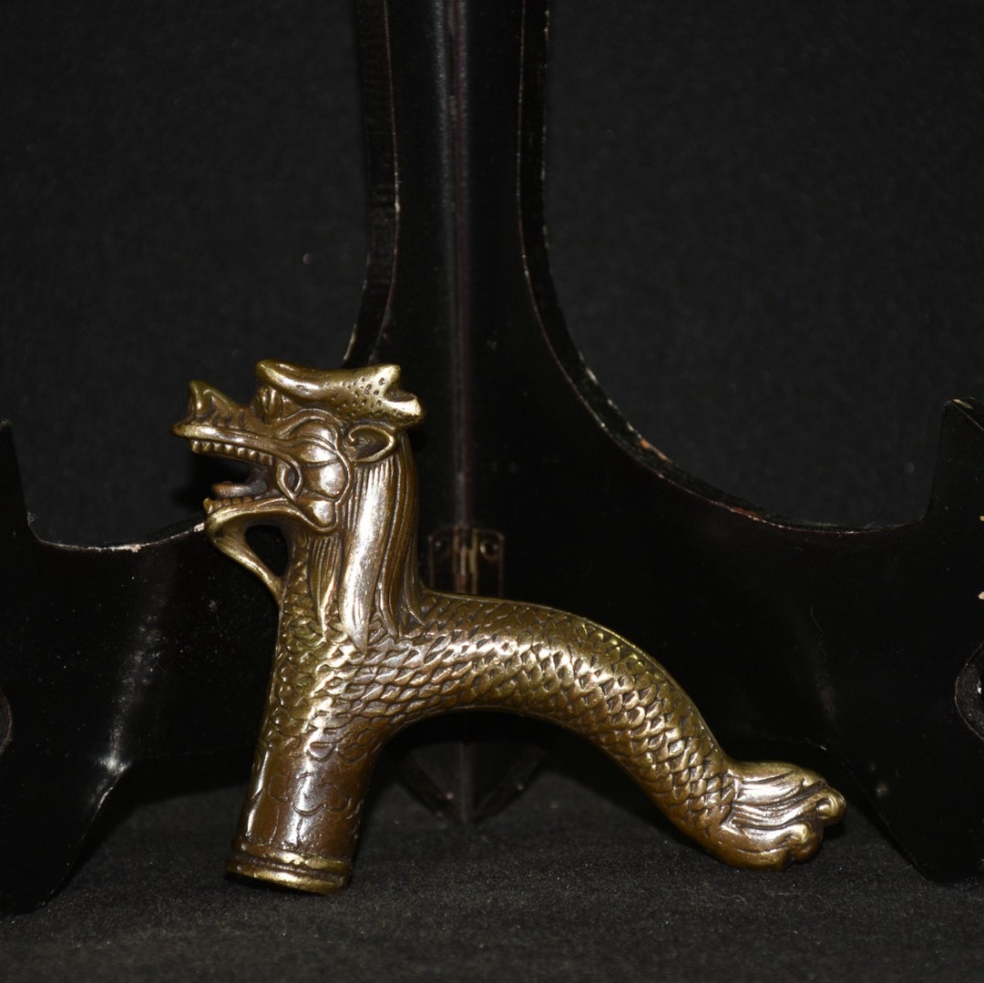 Brass Hand-carved Dragon Head Cane Head a Gift for the - Etsy