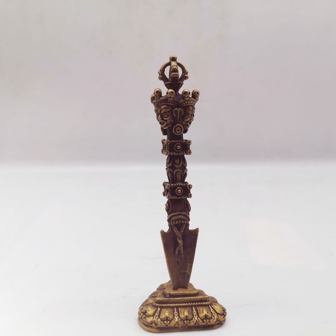 Antique Tibetan Buddhism Pure Copper Exorcism Magic Weapon Statue ...