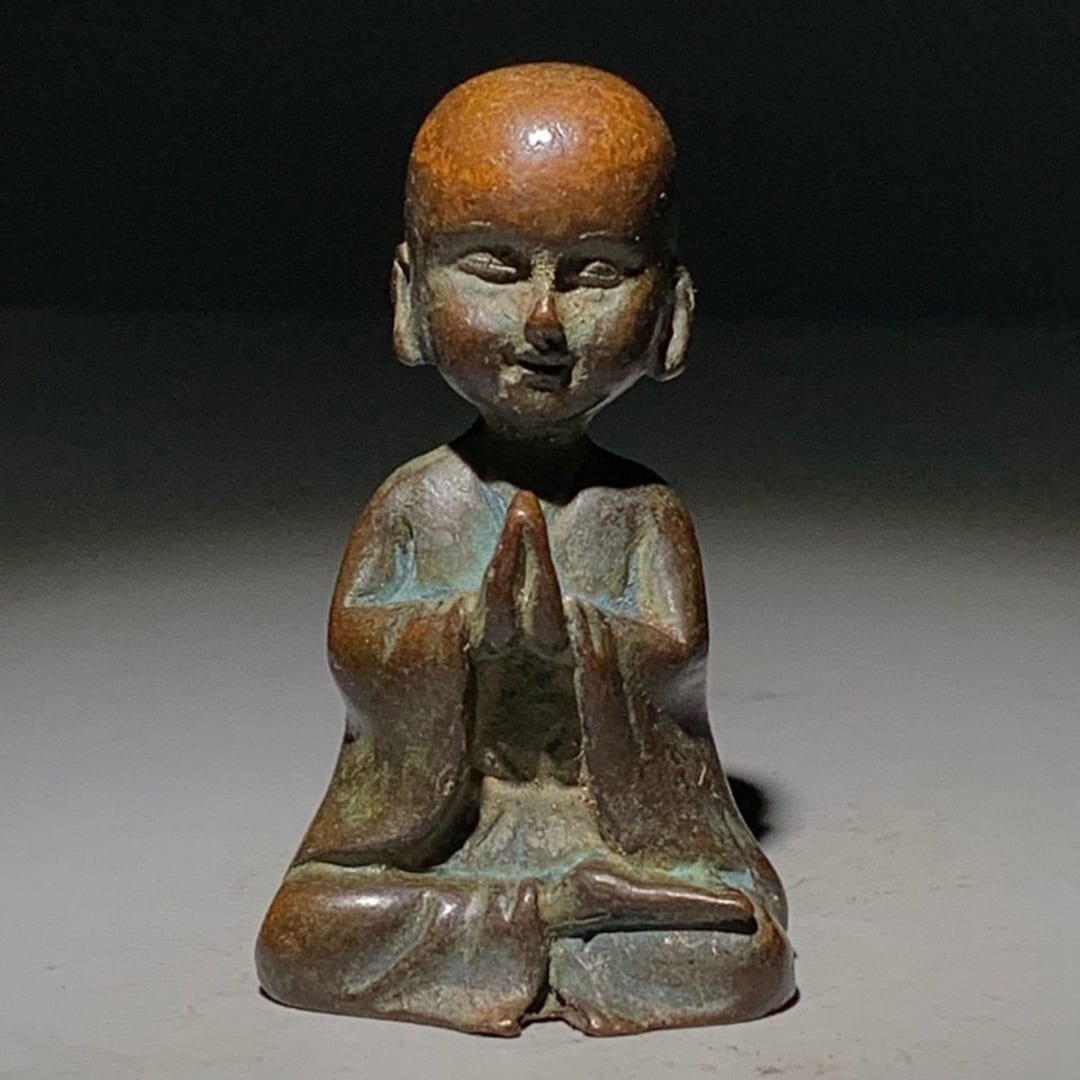 Antique Brass Little Monk Statue Home Decor - Etsy