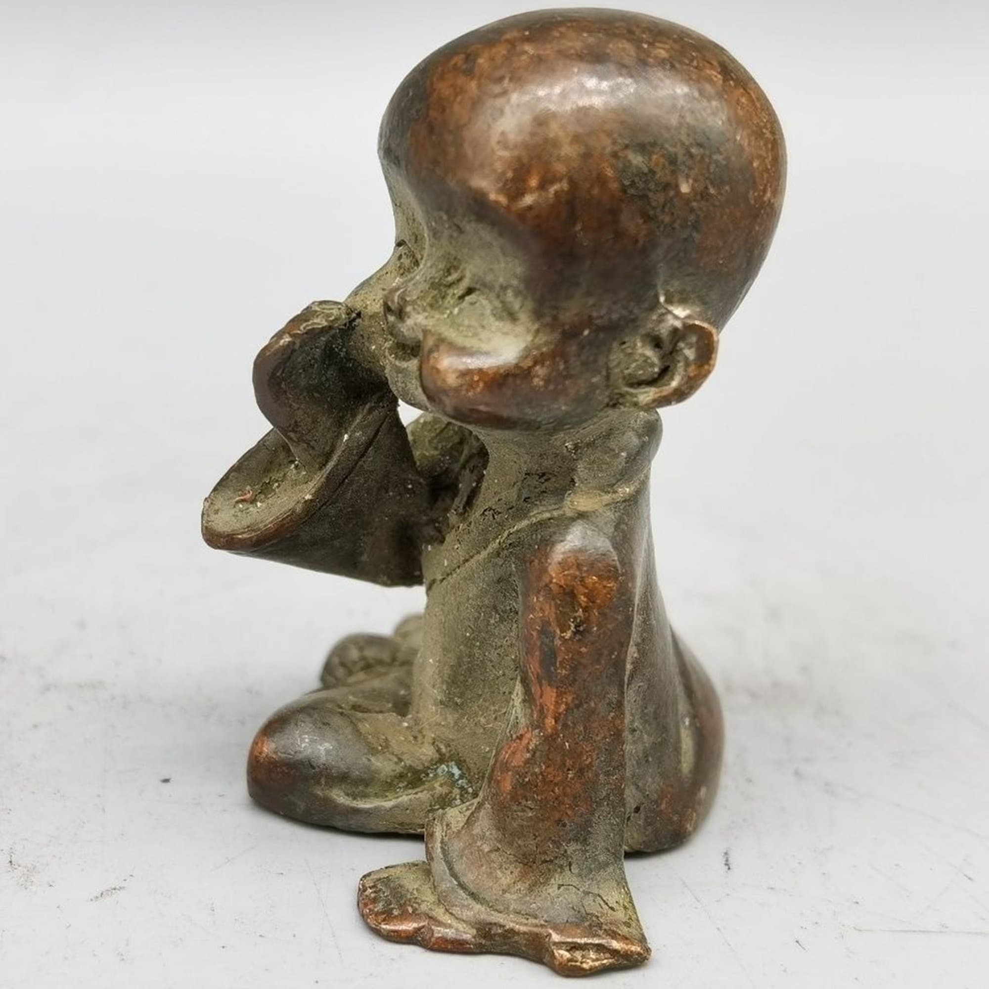 Brass Carved Little Monk Statue Home Decor - Etsy