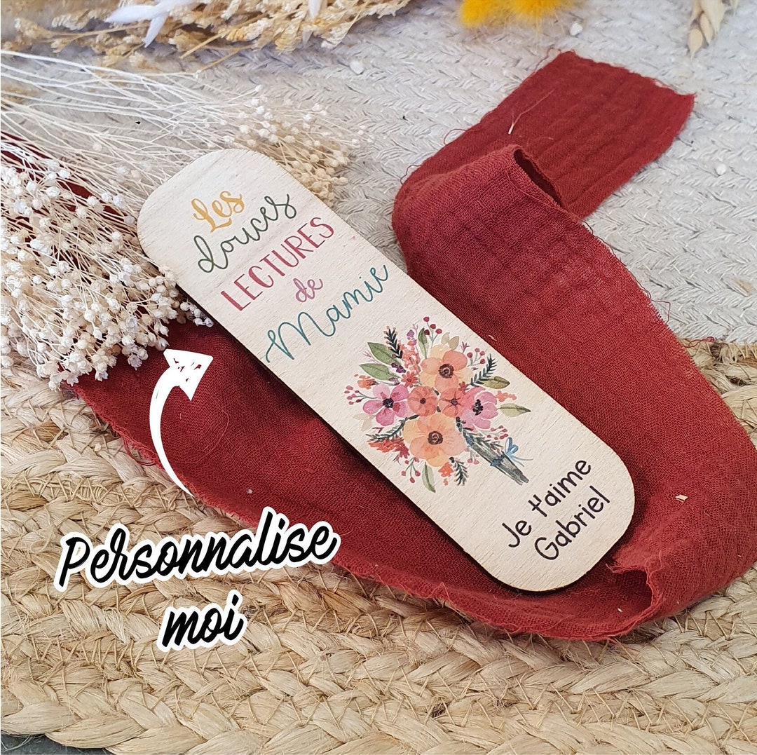 Marque page fleurs en bois Les douces lectures de ... - Etsy France