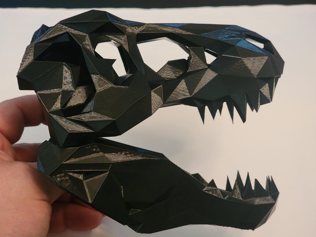 3d-printed Low-poly T-rex Skull - Etsy