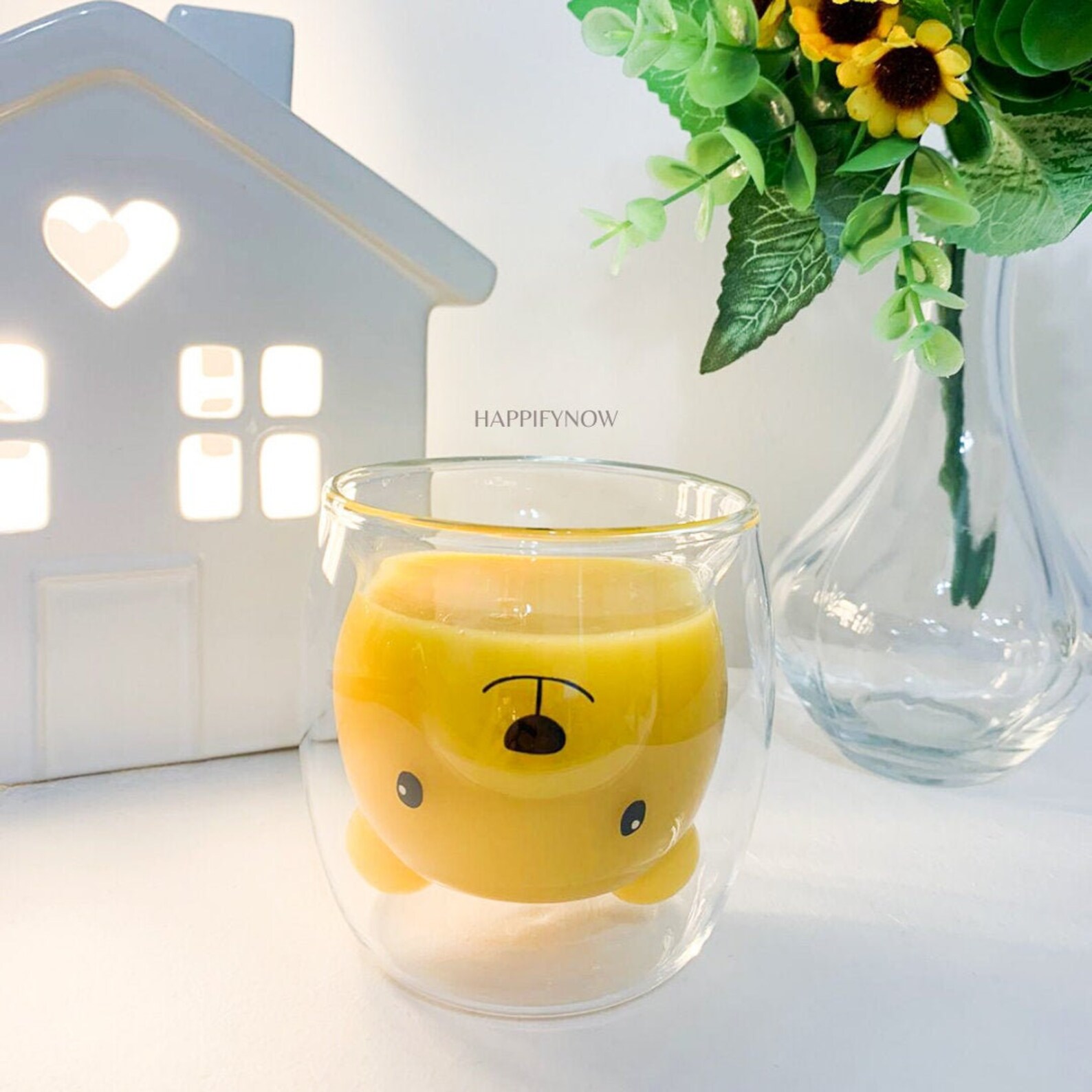 Bear Cup / Cute Bear Mug / Double Walled Glass Teddy Bear Cup | Etsy