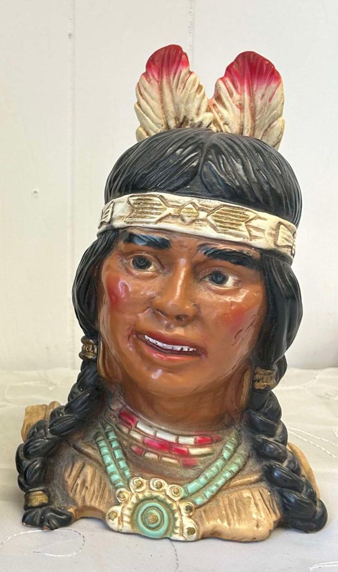 Indian Bust by Univseral Statuary Corp in 1974 Numbered 605 - Etsy