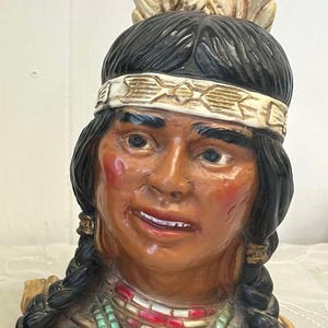 Indian Bust by Univseral Statuary Corp in 1974 Numbered 605 - Etsy