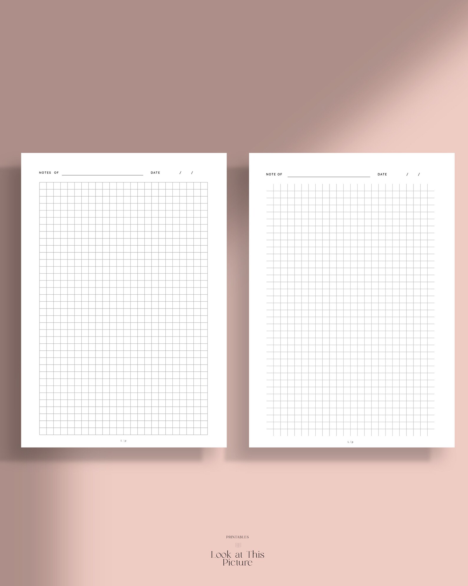 Grid Notes Paper Printable Template Graph Notepad Prints - Etsy