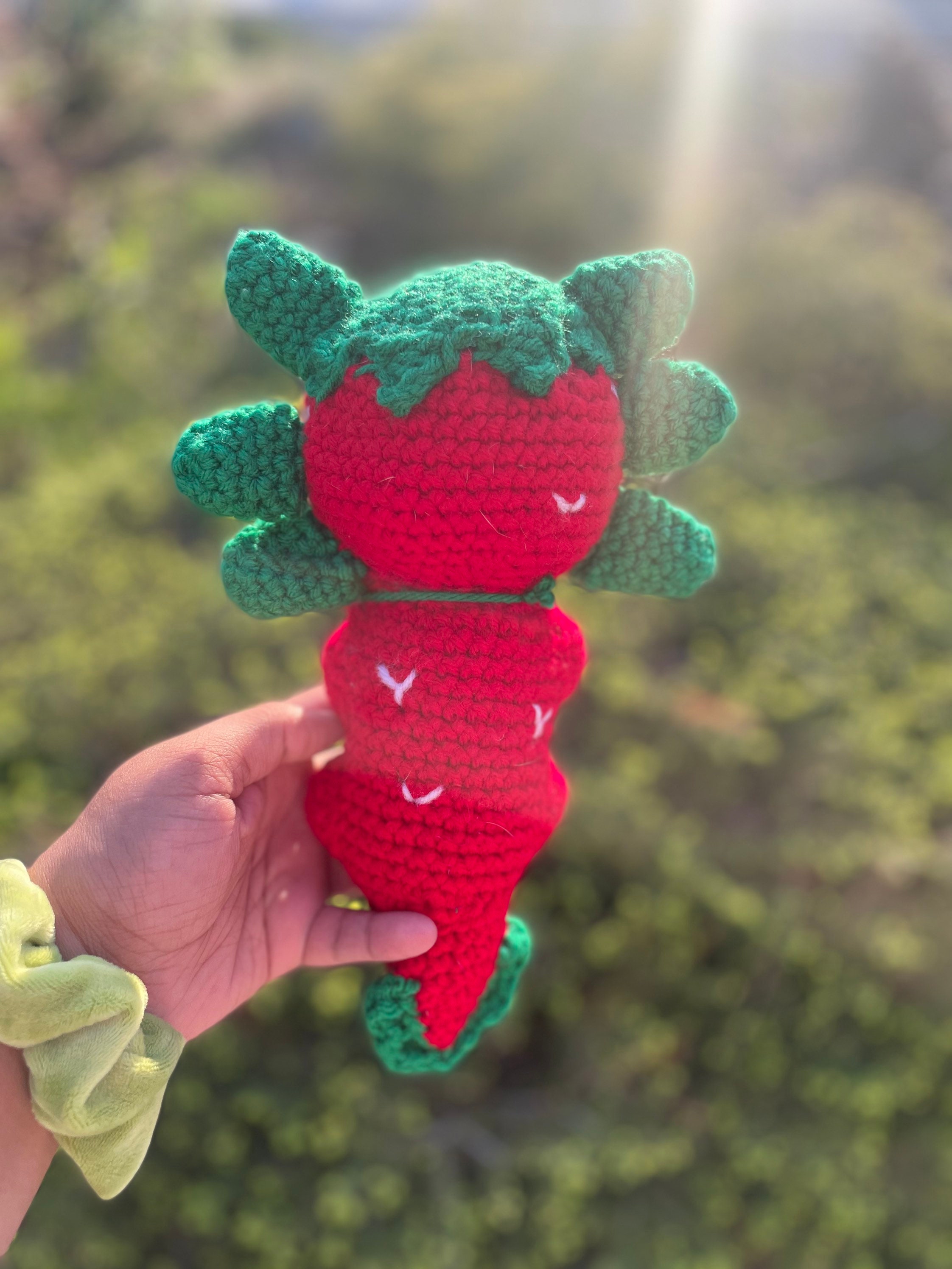 Strawberry Axolotl With Small Strawberry Friend - Etsy