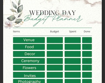 4 Page Printable Wedding Budget Tracker Checklist , Wedding Planning ...