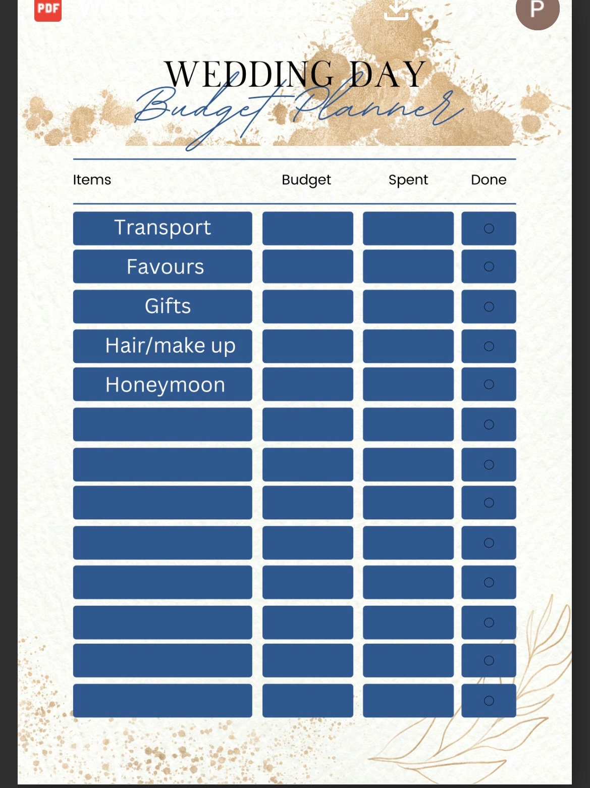 Wedding Budget Tracker Printable, Wedding Printables - Etsy