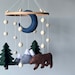 Forest Baby Mobile, Mountains and Trees Crib Mobile, Green Floral Baby ...