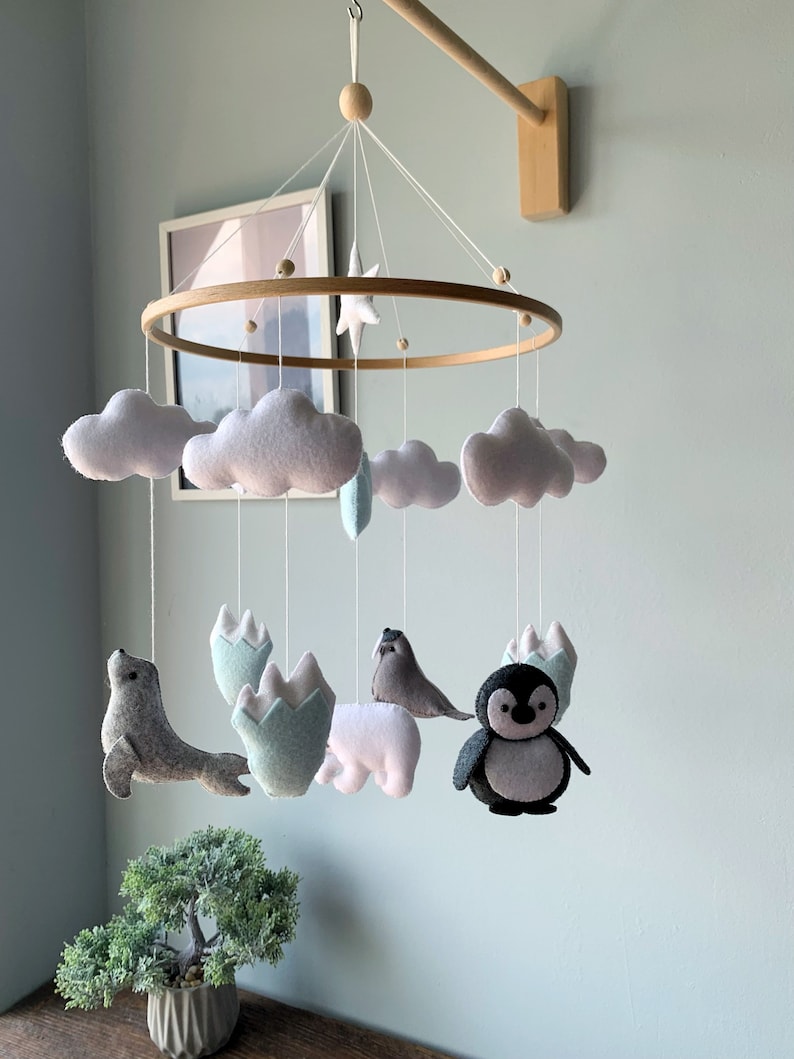 Arctic Animal Baby Mobile - Polar Bear, Penguin, Seal Nursery Decor - Etsy