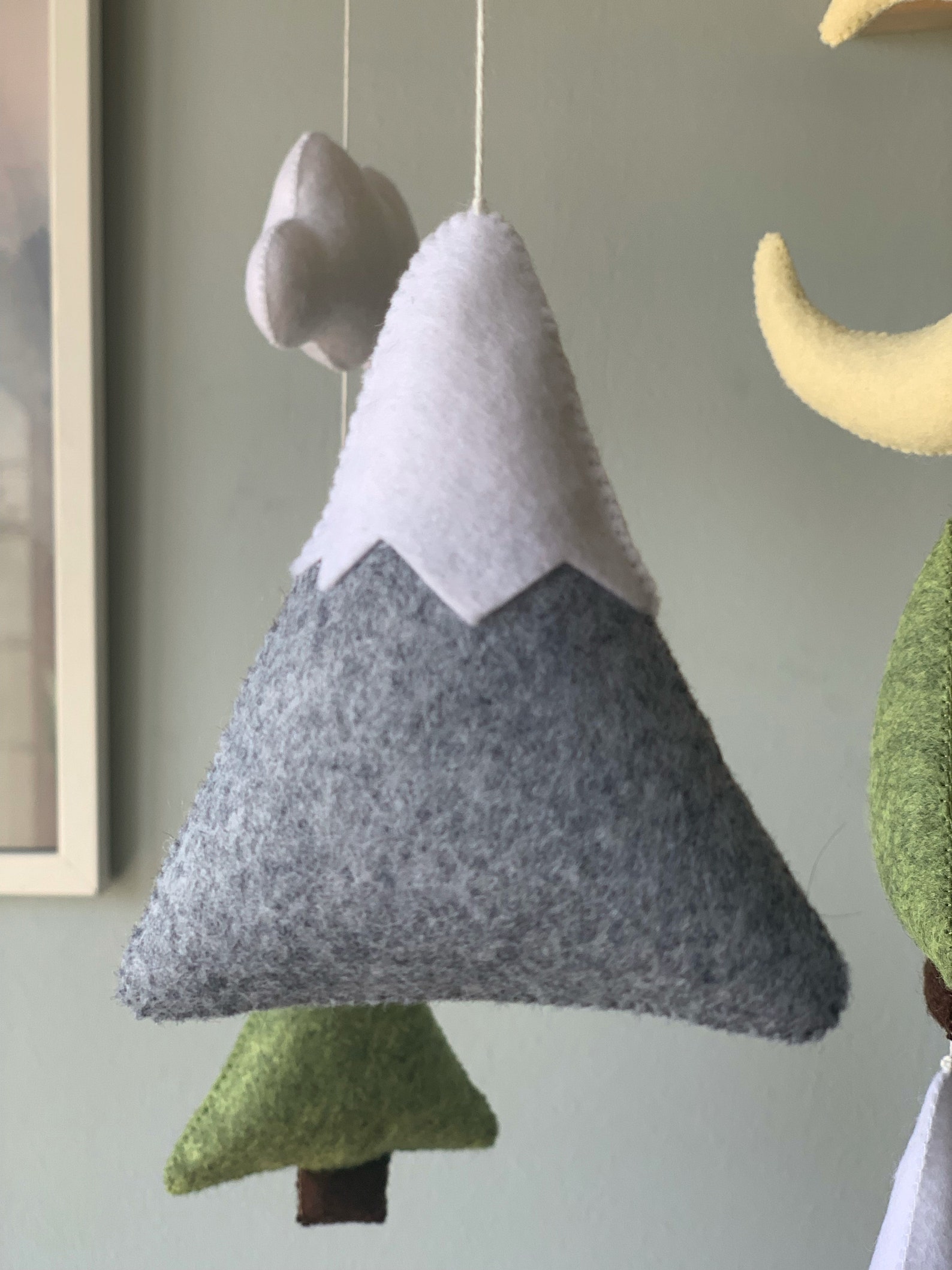 Forest Baby Mobile, Mountains and Trees Crib Mobile, Green Floral Baby ...