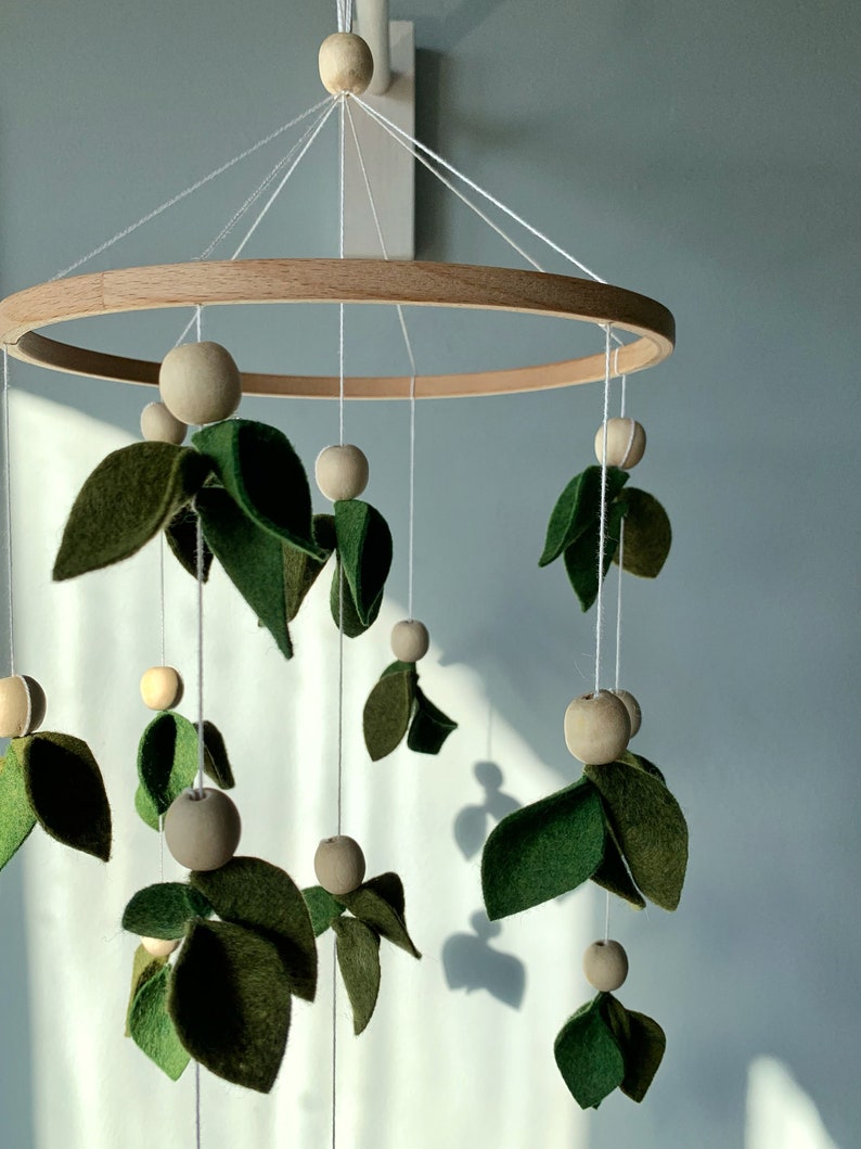 Forest Baby Mobile Leaf Crib Mobile Green Floral Baby - Etsy