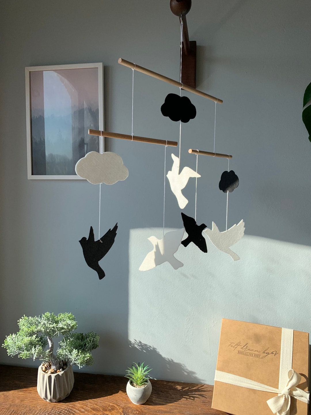 Montessori Mobile, Birds Baby Mobile, Bird Nursery Decor, Neutral ...