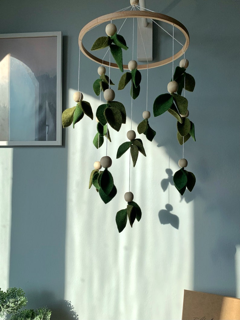 Forest Baby Mobile Leaf Crib Mobile Green Floral Baby - Etsy