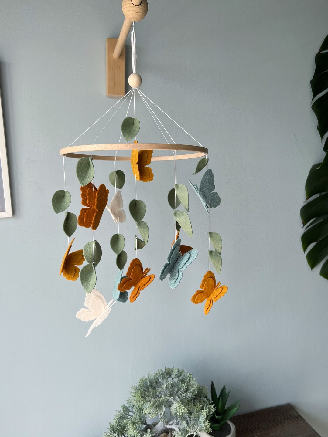 Butterflies Baby Mobile, Neutral Baby Mobile, Crib Mobile Girl, Floral ...