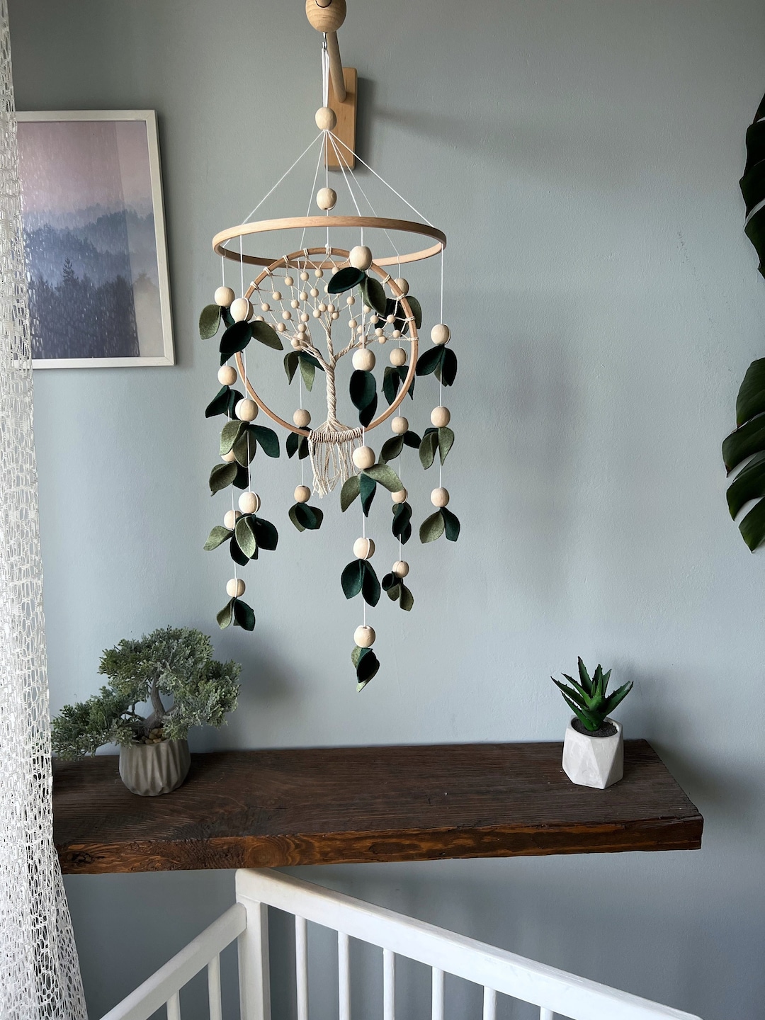 Baby Mobile Forest, Crib Mobile Tree and Leafs, Nursery Mobile Green ...