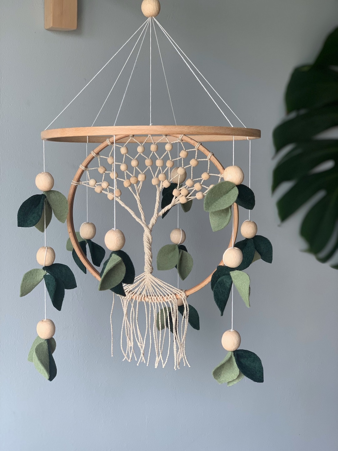 Baby Mobile Forest, Crib Mobile Tree and Leafs, Nursery Mobile Green ...