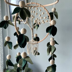 Baby Mobile Forest, Crib Mobile Tree and Leafs, Nursery Mobile Green ...