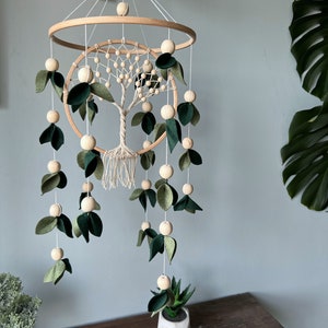 Baby Mobile Forest, Crib Mobile Tree and Leafs, Nursery Mobile Green ...