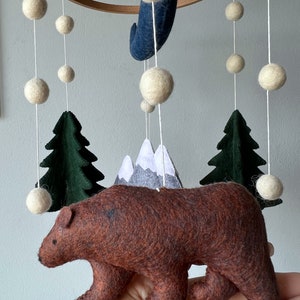 Forest Baby Mobile, Mountains and Trees Crib Mobile, Green Floral Baby ...