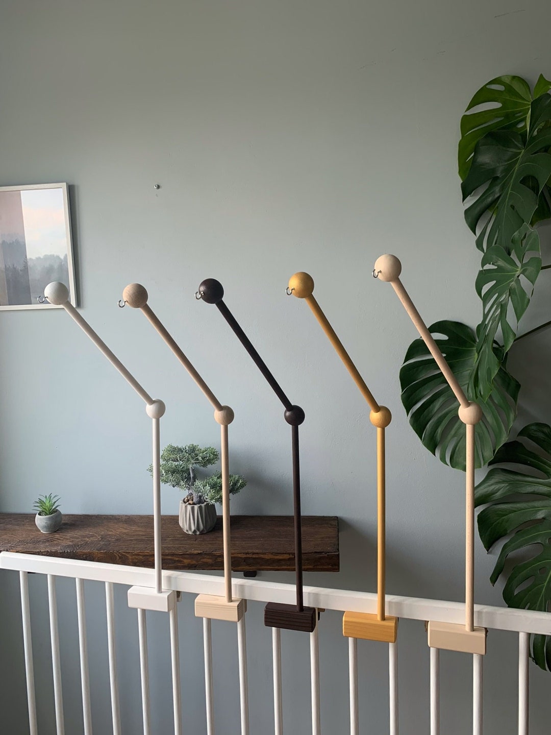 Baby Mobile Arm / Holder, Wooden Baby Mobile Stand, Crib Baby Mobile ...