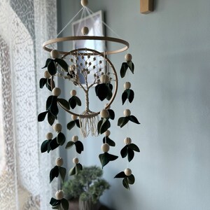 Baby Mobile Forest, Crib Mobile Tree and Leafs, Nursery Mobile Green ...