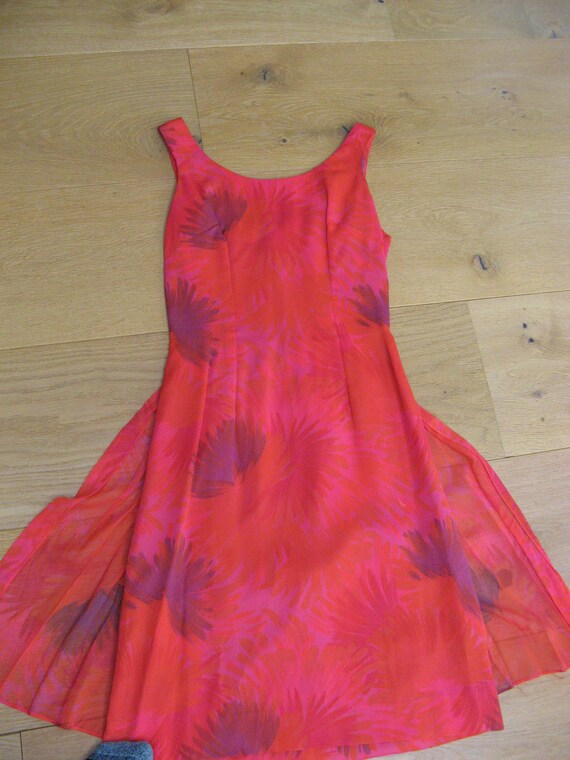 Alice Edwards 1950/1960s red print floral Cocktail/Su… - Gem