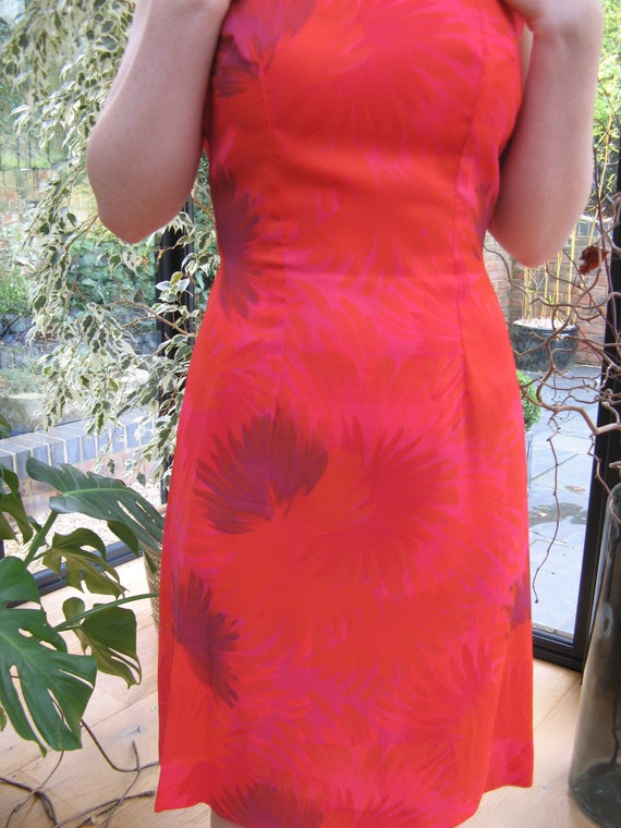Alice Edwards 1950/1960s red print floral Cocktail/Su… - Gem