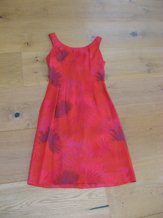 Alice Edwards 1950/1960s red print floral Cocktail/Su… - Gem