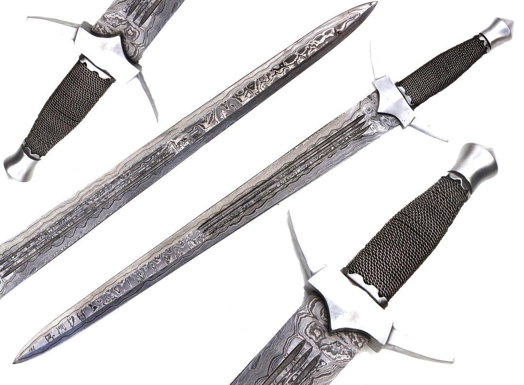 Hand Forged Damascus Steel Viking Sword Replica Gift for Him/ Her Best ...