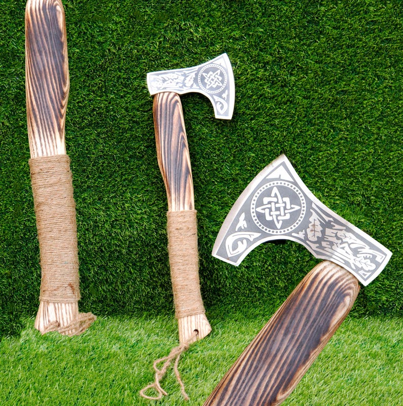 Custom Viking Axe: Handmade High Carbon Steel Camping Axe With Ash Wood ...