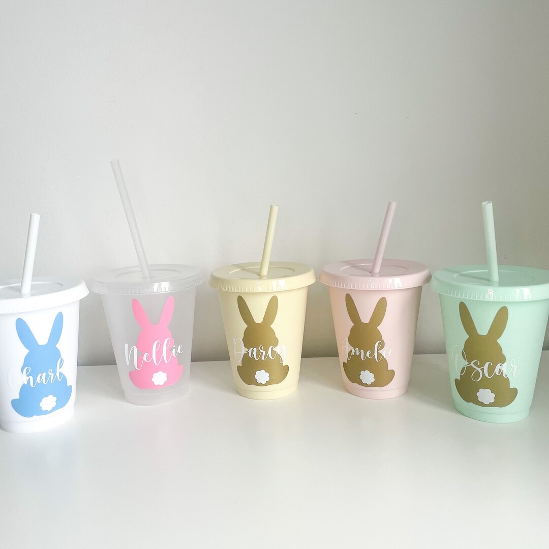 Children’s Personalised Easter Cup, Reusable Cold Cup, Cup With Lid and ...