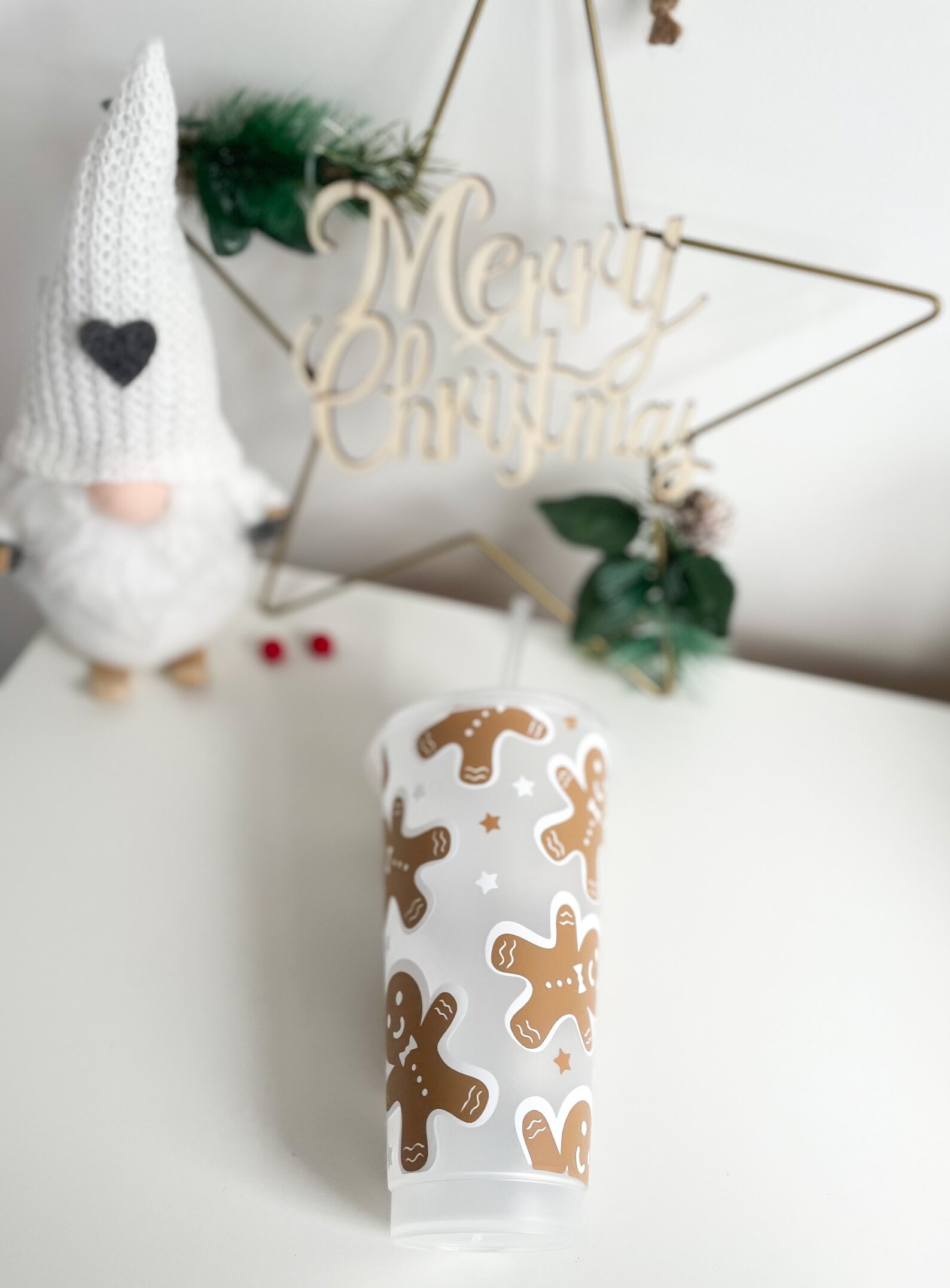 Christmas Gingerbread Man Reusable Cold Cup, Stocking Filler Gift ...