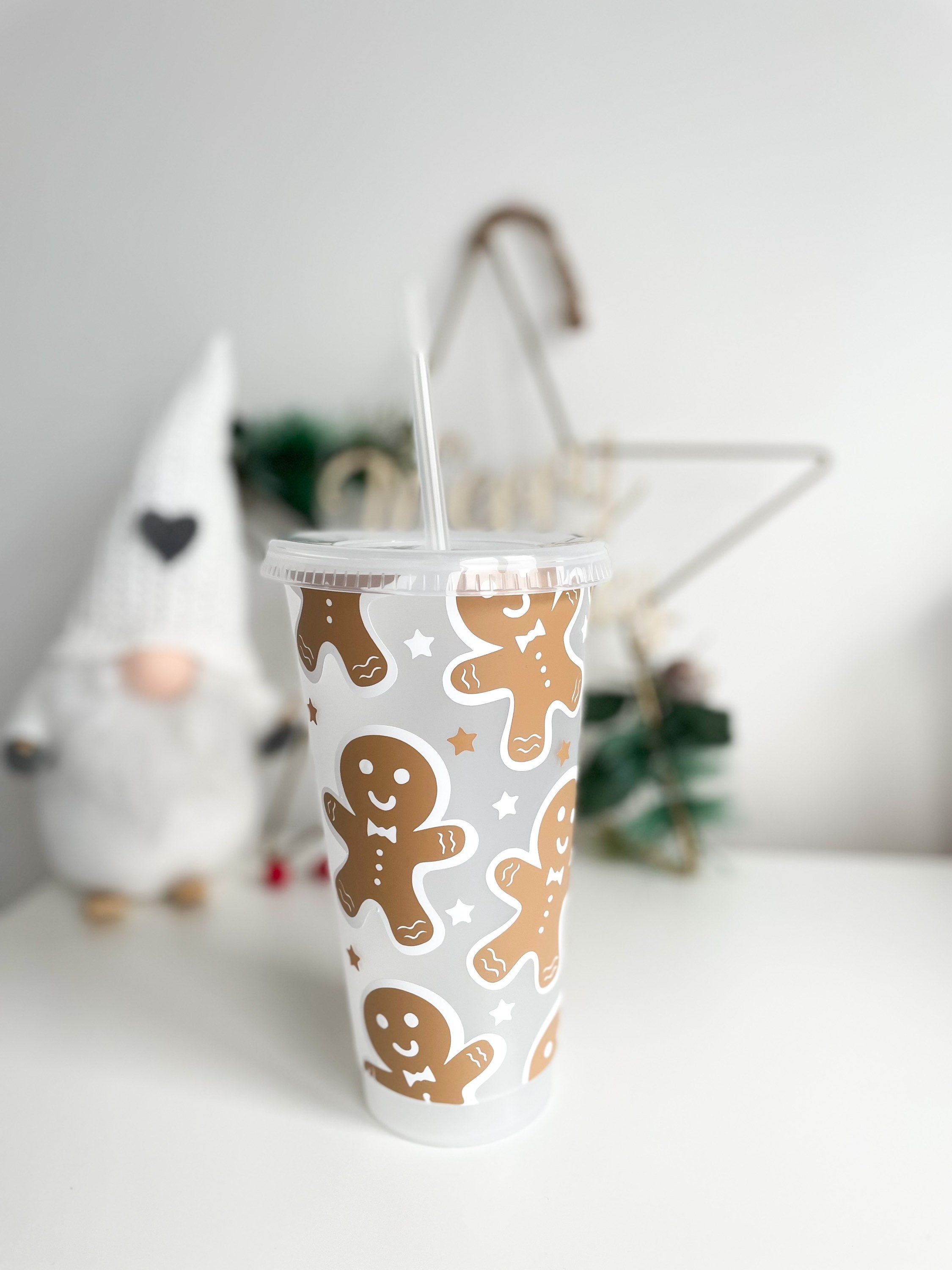 Christmas Gingerbread Man Reusable Cold Cup, Stocking Filler Gift ...